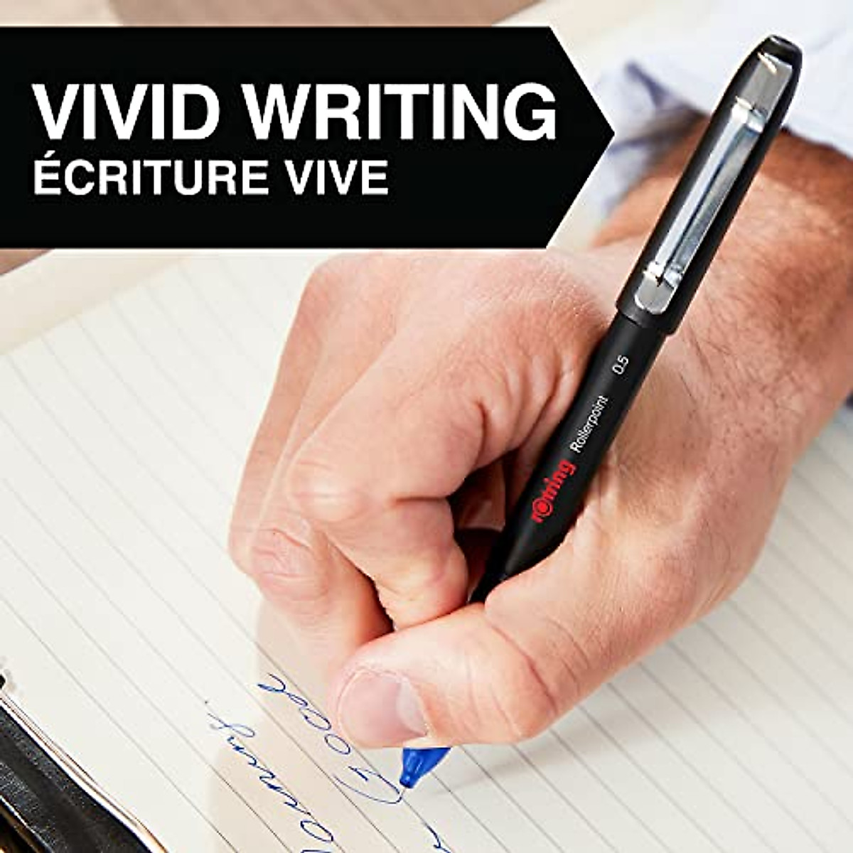 Rotring Rollerball Pen | Needle Point (0.5 mm) Rollerpoint for Precise Writing | Black Ink | 12 Count