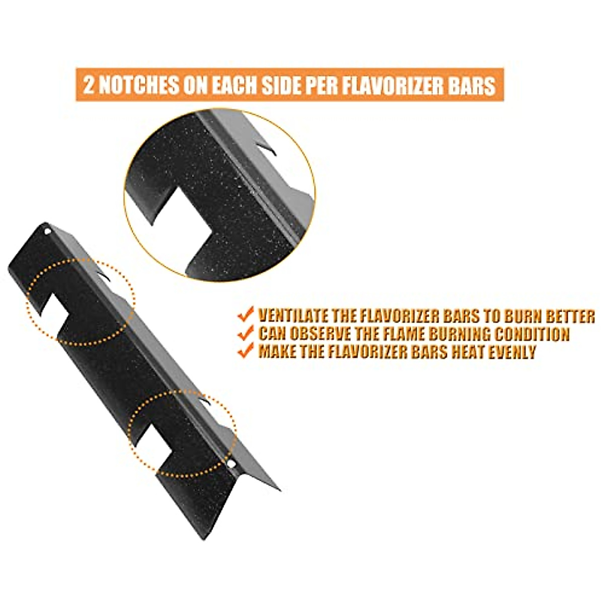 7635 Flavorizer Bars for Weber Spirit 2 Parts, Replacement for Weber GS4 Spirit II & I E210 S210 E215 E220 S220 Grill, for Weber GS4 Grill Parts 67045 69796, Webber Parts 15.3" Bars,Porcelain-enameled
