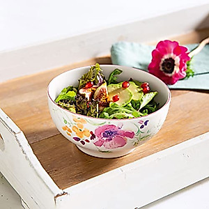 Villeroy & Boch Mariefleur Basic French Rice Bowl, 25 oz, Premium Porcelain, White/Multicolored