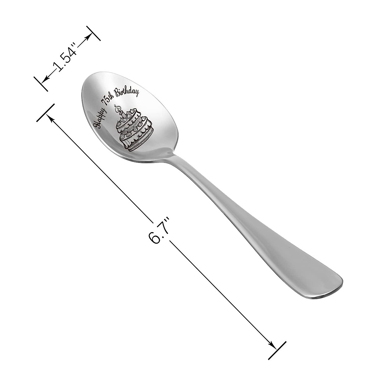 Happy 75th Birthday Spoon&Fork Gifts Engraved Spoon&Fork Personalized Birthday Gifts for Father Mother Grandpa Grandma Family Elders Friends