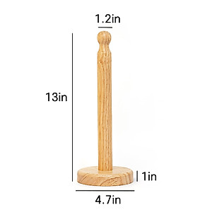 GOODSDECO Wooden Paper Towel Holder - Paper Towel Hanger Rack, Countertop Kitchen Paper Towel Dispenser, Standing Paper Towel Roll Hanger, Rubberwood Paper Towel Holder (Natural)