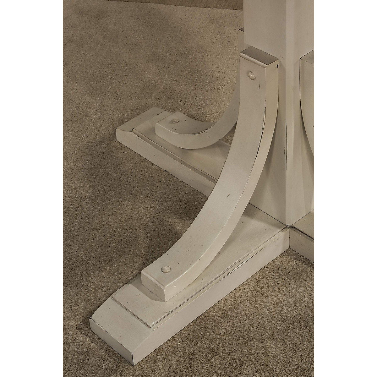 Hillsdale Furniture Counter Height Round Dining Table, Distressed Gray/Sea White