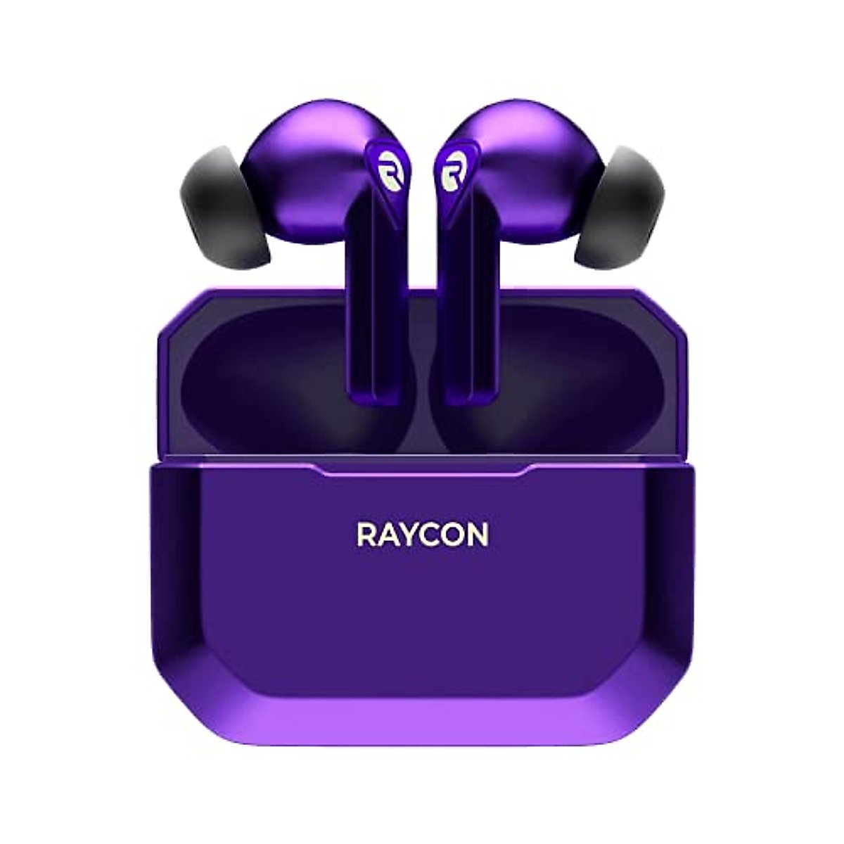 Raycon The Gaming Bluetooth True Wireless Earbuds with Built in Mic, Low Latency, 31 Hours of Battery, Charging Case with Talk, Text, and Play, Bluetooth 5.0 (Digital Purple)