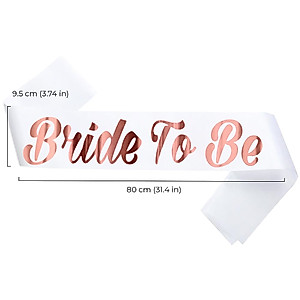 Bride to Be Sash - Bachelorette Party - Bridal Shower Party - Wedding Decorations - Bachelorette Party Gift - Bridal Shower - Engagement Party Decoration - Bridal Accessories - White and Gold Foil