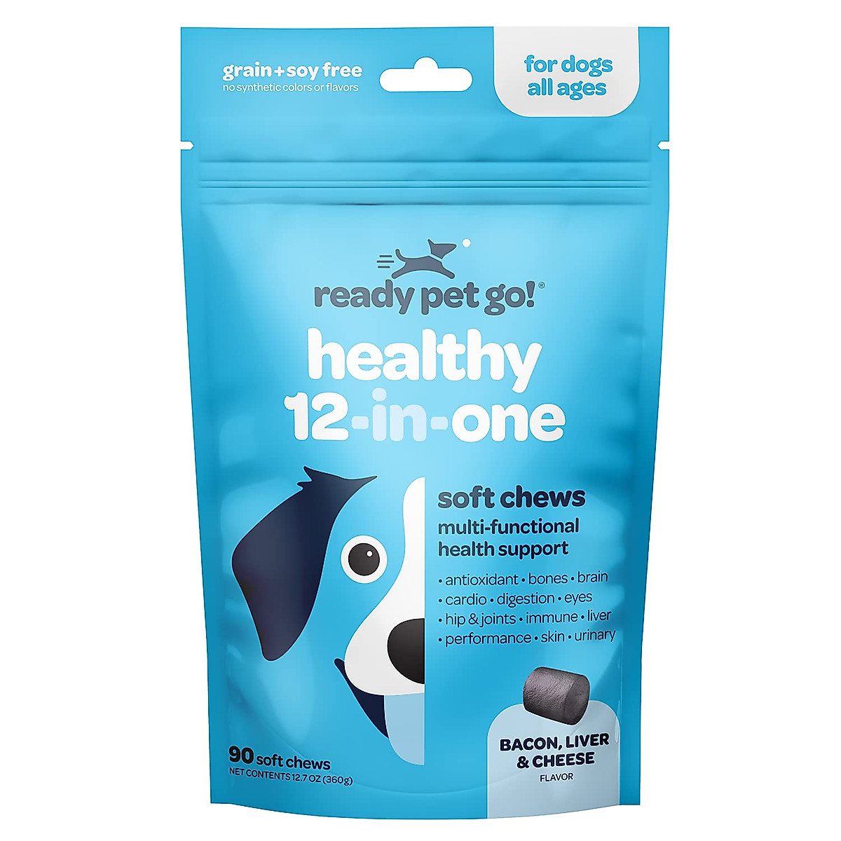 Ready Pet Go! Calming & Multivitamin Chews for Dogs | Vitamins for Skin, Coat, Hip & Joint Health | Helps with Dog Anxiety, Separation & Barking | 90 Chews Each