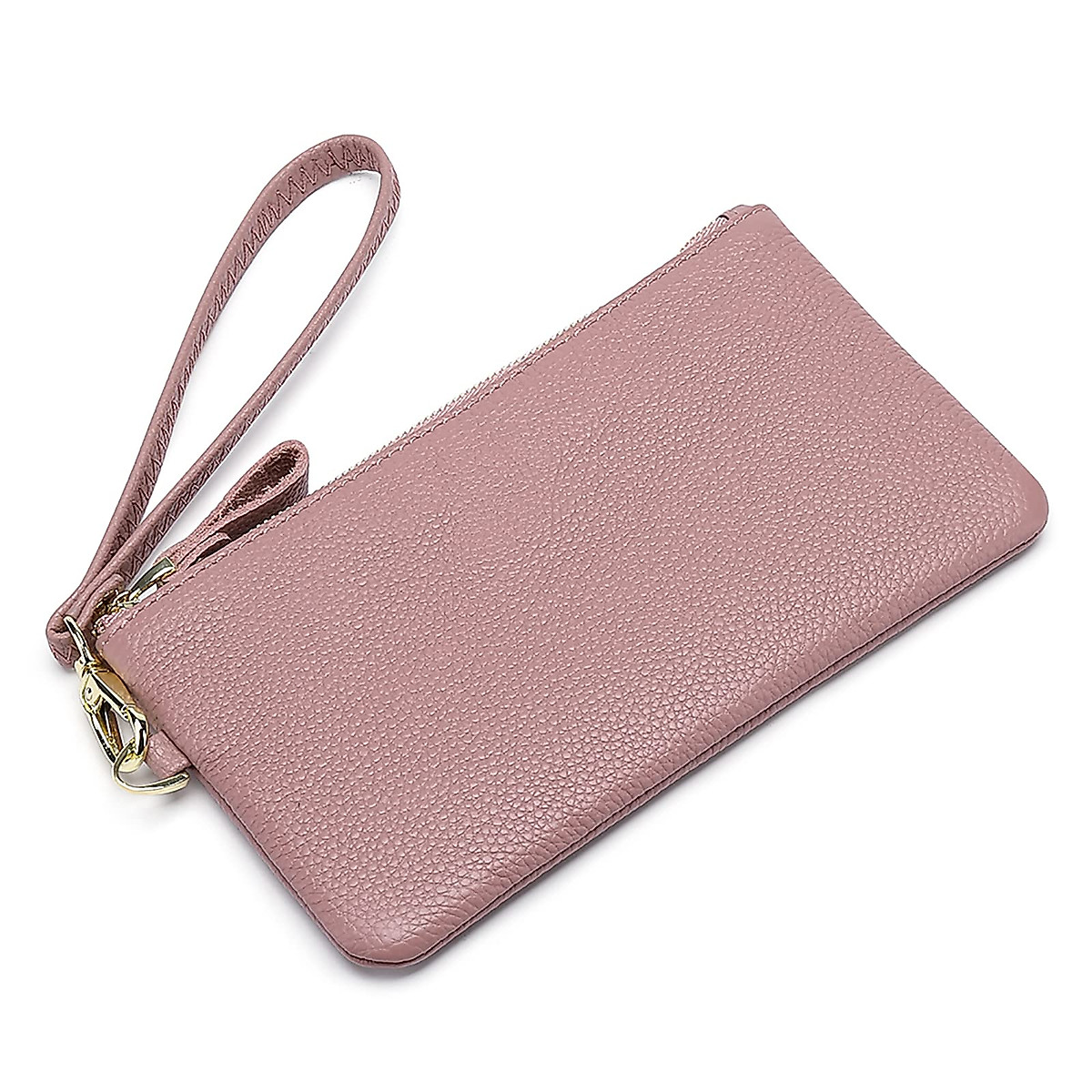 GOIACII Women's Wristlet Clutch Slim Leather Wallet RFID Blocking Handbag