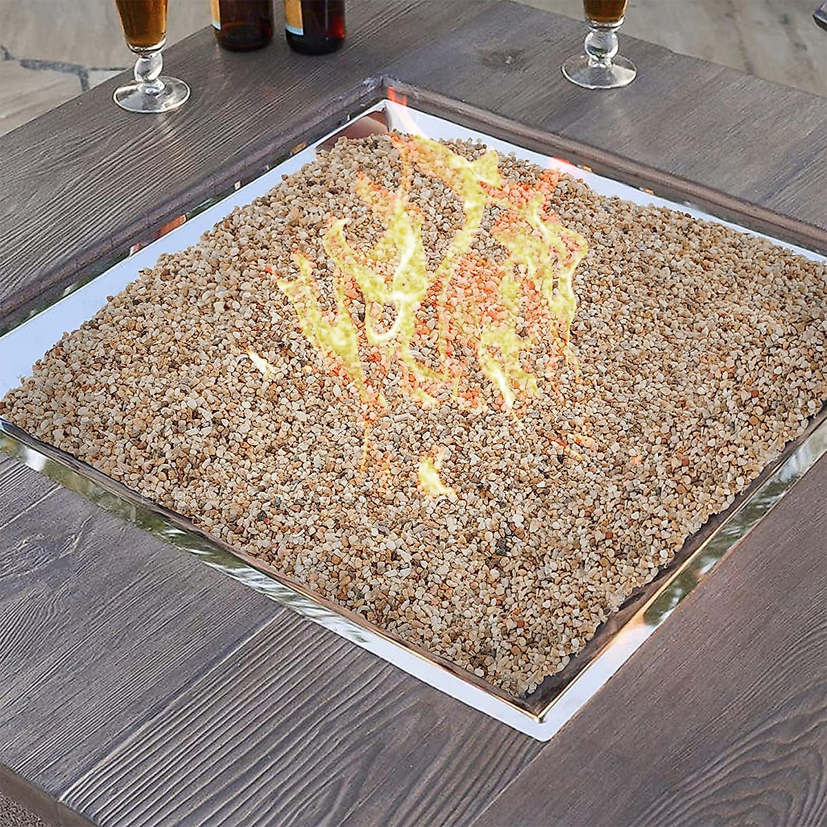 onlyfire 10 Pounds Silica Sand for Propane Fire Pits and Gas Fireplace, Wood Burning Firepit Base Layer Filler Sand Under Lava Rock or Fire Glass, 0.08" - 0.16"