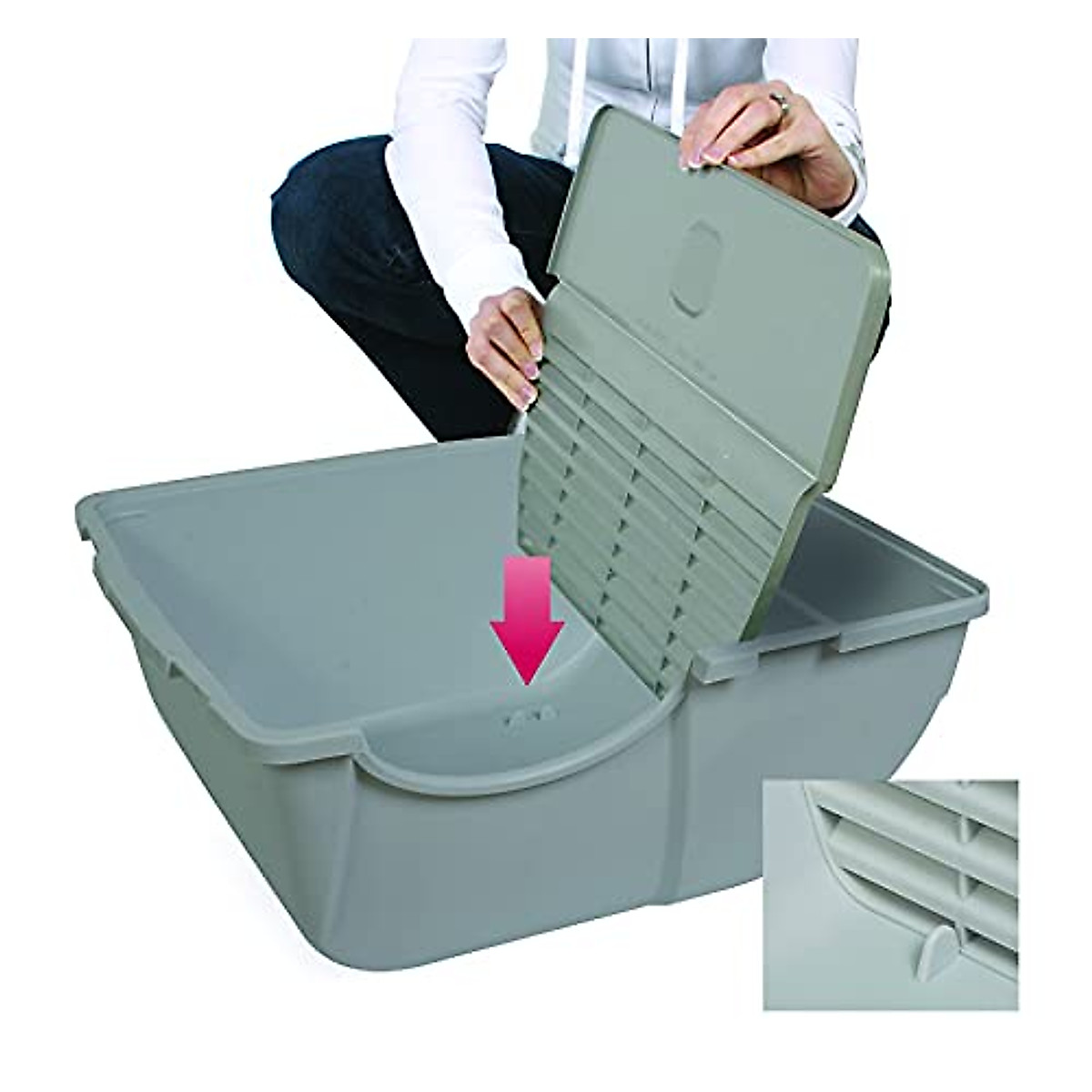 Omega Paw Self-Cleaning Litter Box, Pewter
