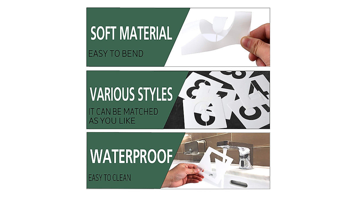 36 Pcs Reusable Letter & Number Stencils for Painting Crafts
