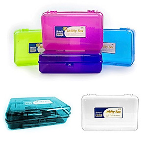Plastic Pencil Box Case Kids School Office Supplies Pen Art Craft Organizer New
