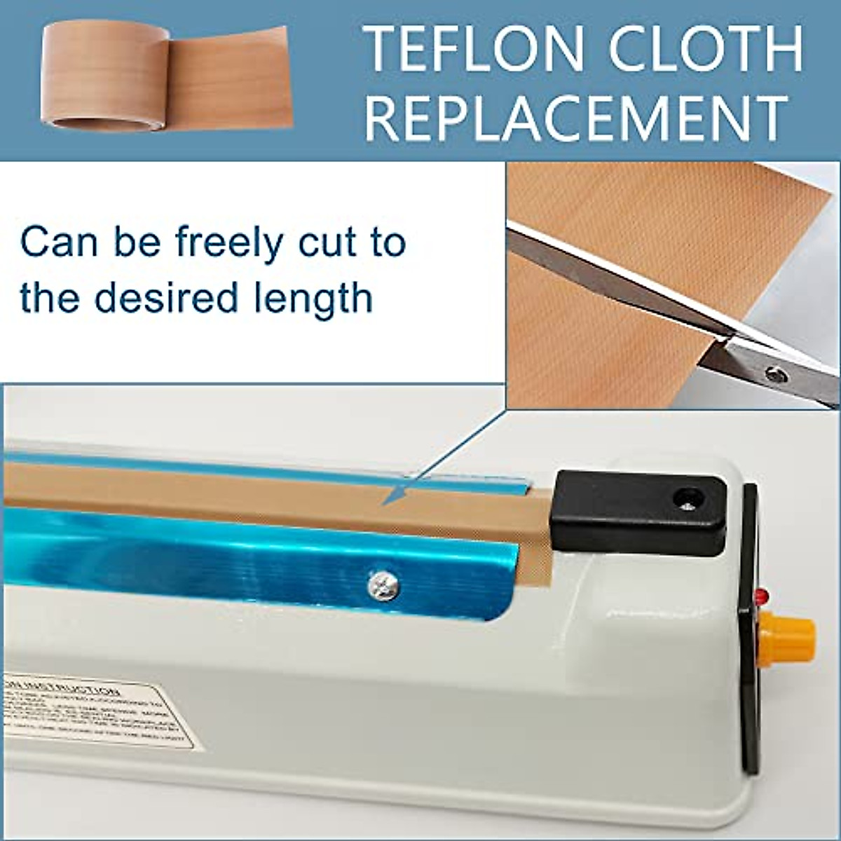 Impulse Heat Sealer 16 inch Mylar Bag Sealer, Heat Sealer for Plastic Bags, Metal Iron Shell, Impulse Sealer 3mm Sealing, Manual Hot Seal Machine with 8 Free Repair Kits(Included 4 Cutter Lines)