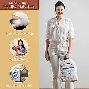 Maison d' Hermine Backpack Cotton Shoulder Backpack with Small Pouch Lightweight Bag for Travel Work Beach Perfect for Women & Men (Ice Florals)