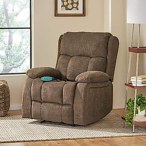 Christopher Knight Home Lindale Massage Recliner, Brown + Black 35.25D x 38.5W x 40.5H in