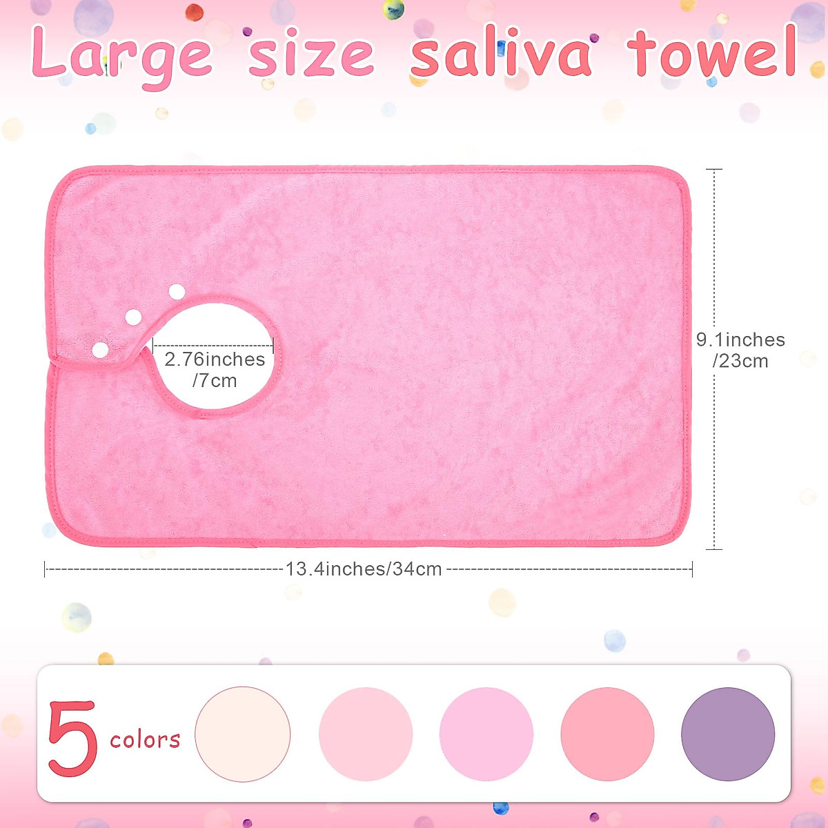 Hercicy 5 Pcs Full Coverage Toddler Bibs Baby Bibs Terry Cloth Absorbent Baby Bibs Large Pullover Towel Bibs with Snap (Cute)