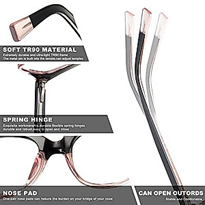 konqkin Blue-Light-Glasses for Women Men - Cat Eye Frame Fashion Anti Eyestrain Eyeglasses Computer Gaming Glasses Clear Lens