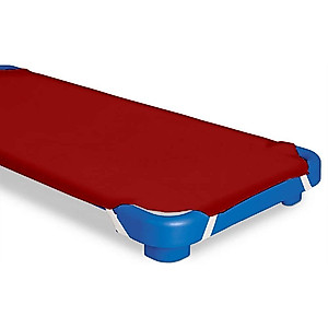 Daycare Cot Sheets for Toddler and Preschool - Daycare/Pre-School Cot Sheet - Corner Elastic Loops - Cot Bed Fitted Sheet - Poly Cotton Surface Pack of 6 (23" W X 40" L) - Burgundy