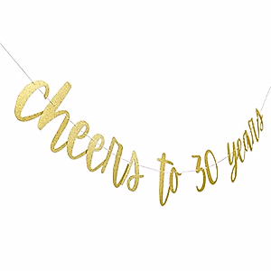 Cheers to 30 Years Banner - Happy 30th Birthday Banner，30th Birthday Banner，30th Birthday Banner for Women/men，30 Birthday Party Decorations Banner，Happy 30th Birthday Banner Party Decorations