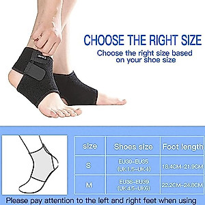 ONTYZZ 1 Pair Kids Ankle Brace Ankle Compression Sleeve Adjustable Ankle Support Brace for Football Basketball Dancing Black/S