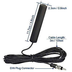 Bingfu Car Antenna Car Stereo FM AM Radio Antenna Car Adhesive Mount Hidden Patch Antenna for Vehicle Truck SUV Car Stereo in Dash Head Unit CD Media Receiver Player Audio HD Radio Tuner Amplifier