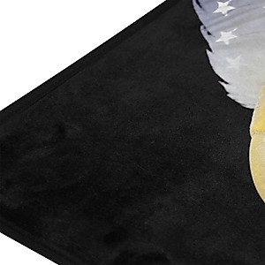 Kitchen Rugs Runner Bald Eagle with USA Flag Doormat Bath Rugs for American Independence Day July 4th Area Rugs for Bathroom Kitchen Indoor 39" X 20"