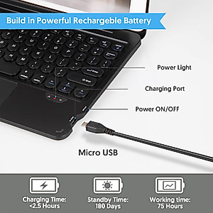 LAVO-TECH Wireless Bluetooth Keyboard Case 10.2" 10.5" with Touchpad for iPad 9th 8th 7th Gen, iPad Air 3rd, iPad Pro 10.5", Smart Wireless Keyboard Case 360° Full Protection Cover