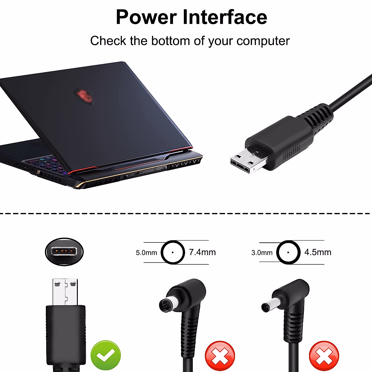 JUYOON 280W Charger for MSI GE68 GE78 GE68HX GE78HX MSI Creator Z16 Z17 Z16HX Z17HX Studio 13th Intel core RTX 40 Series Laptop, msi ge66 ge76 gp76 gp66 Laptop Power Supply