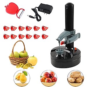 Electric Rotato Peeler with 13 Replacement Blades Kitchen Automatic Rotating Peeling Tool for Fruit & Vegetable