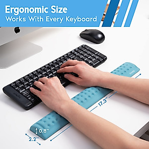 i-Rocks IRC41 Ergonomic Keyboard Memory Foam Wrist Rest Pad with Anti-Slip Base; Provides Cushioned Support and Pain Relief for Office, Gaming, Computer, Laptop, and Typing. (Black)