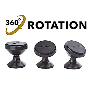 cellhelmet 360° Magnetic Dash Mount Cell Phone Holder for Car Compatible with iPhone 11 Pro Max Xs 8 7 6S Se Galaxy Note 10 Plus S10+ S20 S9 S8 | As Seen on Shark Tank
