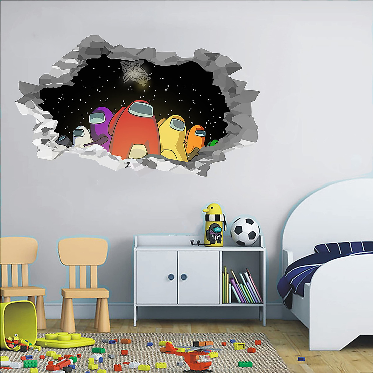 Among Us Wall Stickers A big one and 20Pcs/Sheet for Bedroom Wall Decals,Wall Decor for Kids,Computer Desk Wall Waterproof Hot Game Stickers for Laptop,Water Bottles