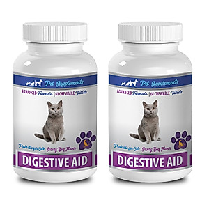 PET SUPPLEMENTS Digestive enzymes for Cats - Cats Digestive AID - PROBIOTIC Formula - Treats - probiotic cat Diarrhea - 2 Bottle (120 Chews)