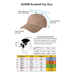 AOSMI 2 Pack Classic Cotton Baseball Hats Men Women Adjustable Ball Caps for Outdoor Workouts/Sports/Golf/Running Khaki-Wine