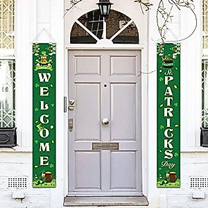 Epessa St Patricks Porch Sign, Irish Hanging Banner, Lucky Banner Decor, Happy St. Patrick's Day Porch for Home Wall Door Tree Classroom Office