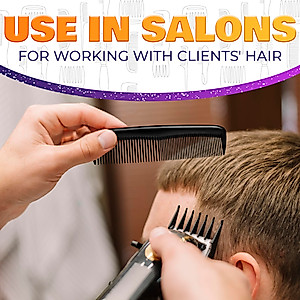 12Pcs Small Combs - Wallet Comb for Men Black Plastic Mens Combs for Hair Disposable Hair Comb Pack Barber Professional Beard Comb for Men