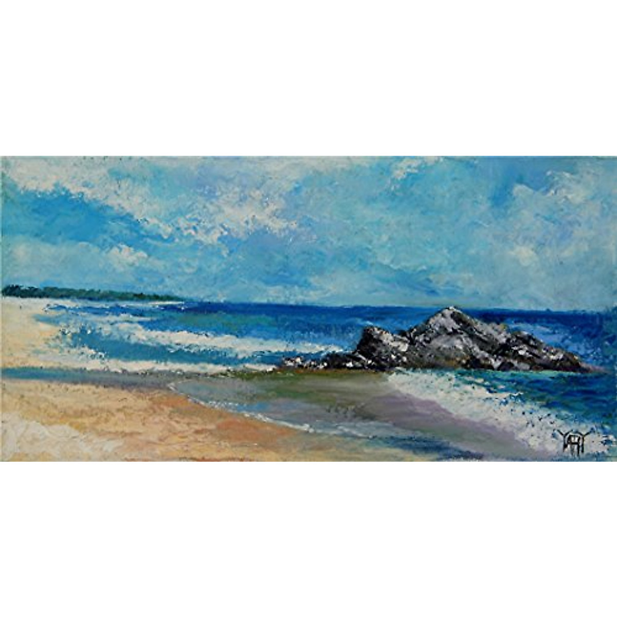 The Beach, Seascape Ocean Shore By Internationally Renown Painter Yary Dluhos