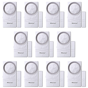 WSDCAM Door and Window Alarm for Home Wireless Alarm Security System Magnetic Alarm Sensor Close Door Reminder Loud 110 dB, 4-in-1 Mode Window Alarms 10 Pack
