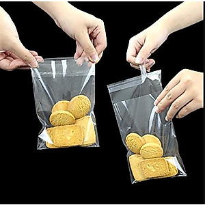 ericotry 100 Pcs 4 3/4in. X 6 1/2in. Clear Resealable Cello/Cellophane Bags Good for Bakery Candy Chocolate Candle Cookie Poly Bags Jelly Packaging Bags
