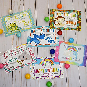 Funny Animal Puns Themed Happy Birthday From Teacher To Student Blank Postcards, 4"x6" Fill In Notecards (6 different designs) by AmandaCreation (30)