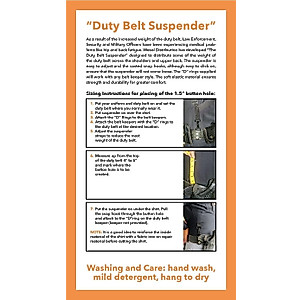 Shirt Lock Undergarment Duty Suspenders | Heavy Duty Elastic Duty Belt Suspenders | Slim and Hidden Duty Accessory