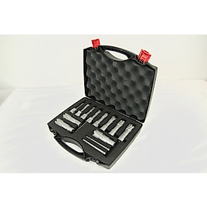 BLUEROCK 13 Piece 1-3/8" Depth Tungsten Carbide Tip (TCT) Annular Cutter Set of 11 for Magnetic Drill