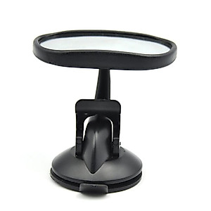 1Set Black 360 Degree Adjustable Safety Baby Child Backseat Mirror Shatter-Proof Acrylic Baby Mirror Car Rearview Toddler Suction Visor Mirror Baby View Mirror for Auto Back Seat