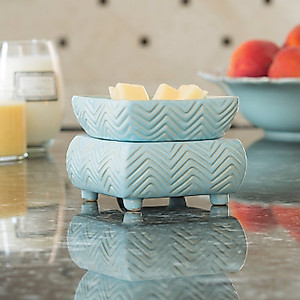 Candle Warmers Etc. Ceramic Candle Warmer and Dish, Chevron