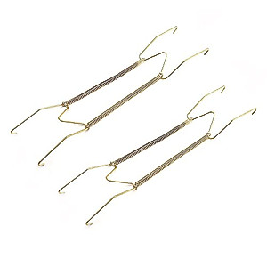 Juvielich Gold 14" W Type Stainless Steel Plate Hangers Invisible Wall Hooks Dish Display Hangers for Home Decoration Artwork Creative Holder 2Pcs