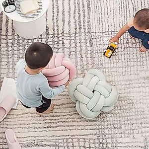 Knot Pillow Ball Round Cushion Pillows, Children Room Decoration Plush Toys Calming Stress Relief Toy (Dark Gray,11in/28cm)