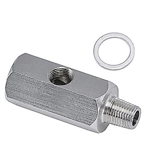 1/8'' BSPT Oil Pressure Sensor Sendor Tee Adapter to 1/8 NPT Gauge T-Piece Stainless Steel