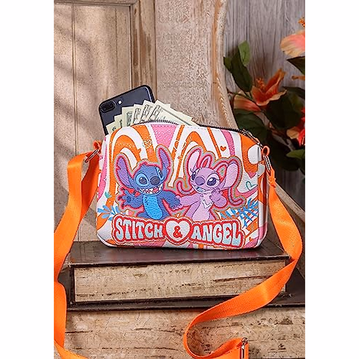Disney Stitch & Angel Crossbody Purse Standard