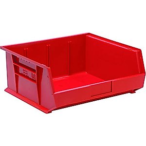 QUANTUM STORAGE SYSTEMS K-QUS250RD-2 2-Pack Ultra-Stack and Hang Bins, 14-3/4" x 16-1/2" x 7", Red