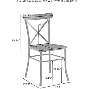 Crosley Furniture Astrid 2-Piece Indoor Outdoor Chair Set, Dining Chairs for Kitchen, Patio, Porch, Deck, Matte Black