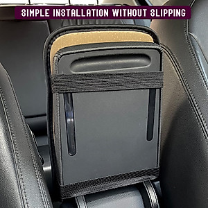 tobenbone Car Center Console Pad, Leather Waterproof Armrest Seat Box Cover Pad Protector, Comfortable Car Interior Accessories for Most Cars, Trucks, SUVs (Purple)