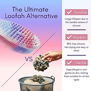 Avilana Silicone Body Scrubber – Dual-Sided Exfoliator for Men & Women, Gentle Loofah Alternative, Easy-to-Clean Silicone Shower Scrubber